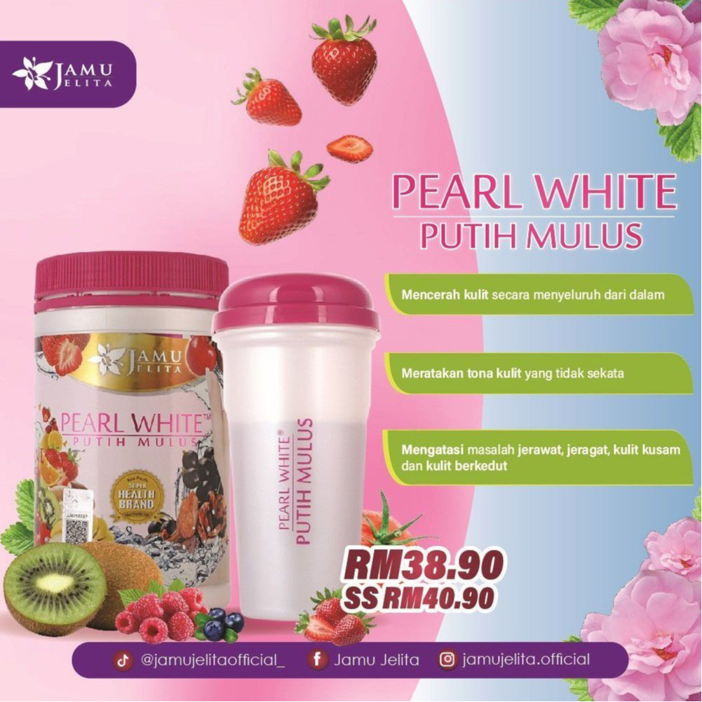 🛍️PEARL WHITE PUTIH MULUS JAMU JELITA (400g) & LADY WHITE (400g ...
