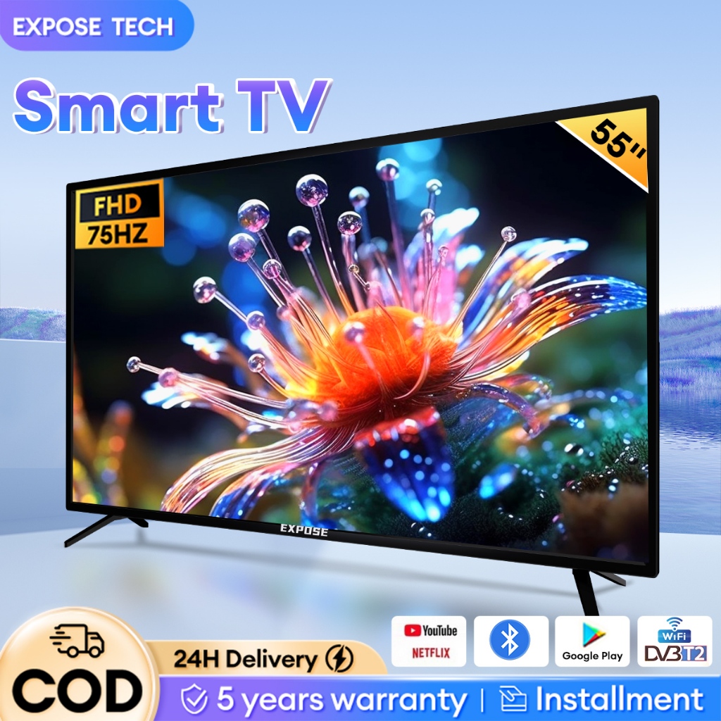 EXPOSE Smart TV Ultra HD 55 inch LED Android 12.0 built-in TV Box Dolby ...