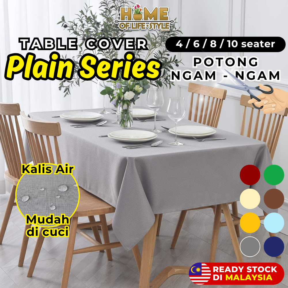 SSARAWOK Plain Table Cover Black Table Cloth Alas Meja Tebal Lapik Meja ...