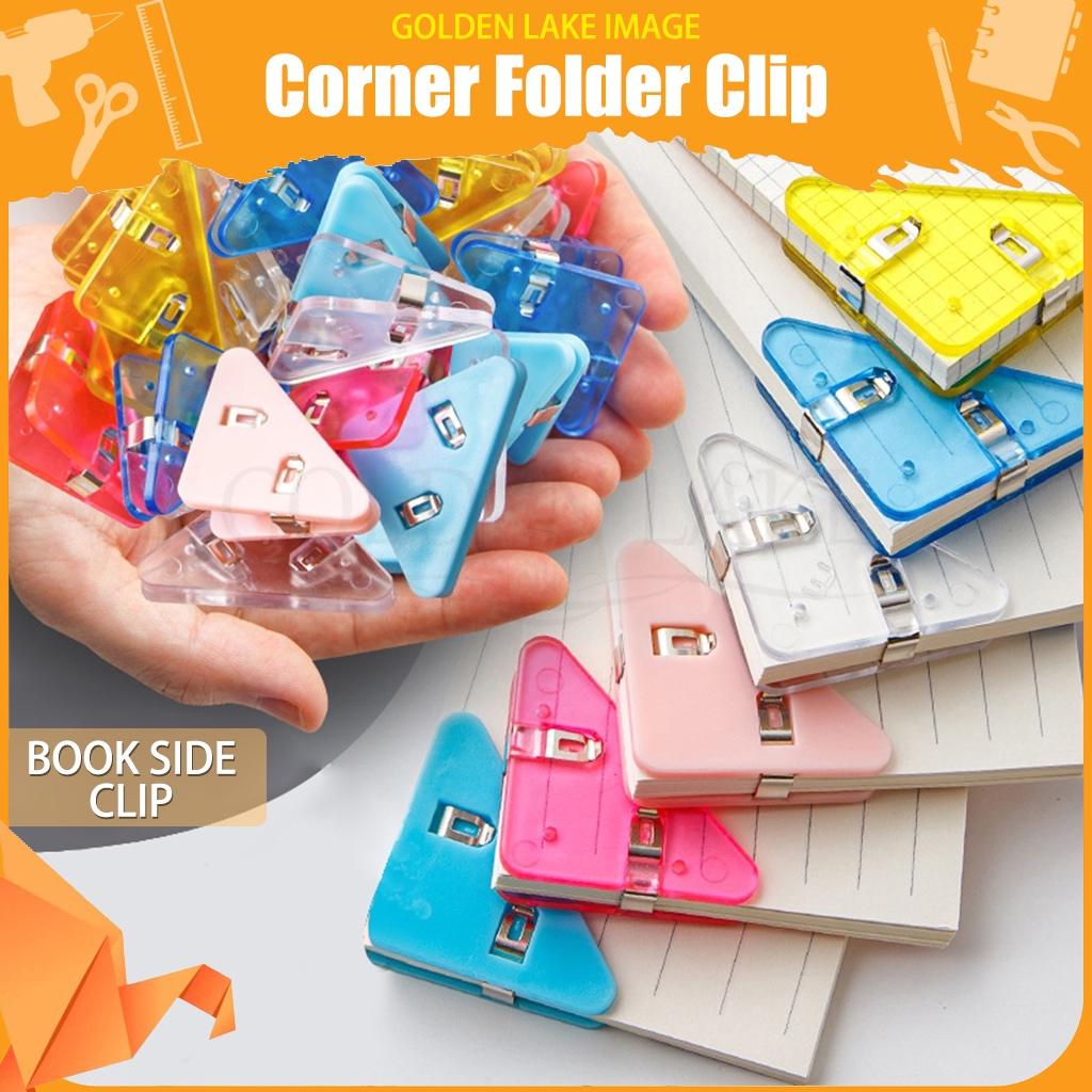 Corner Folder Clip 1PC Book Side Clip Triangle Paper Book Clip School ...