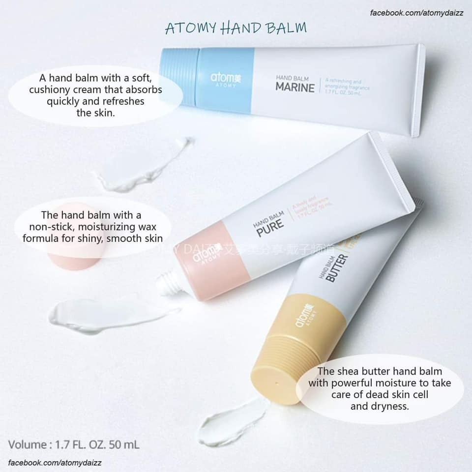 Pre-order ATOMY Hand Balm 3 Type, PURE, BUTTER, MARINE (50ml) | Shopee ...