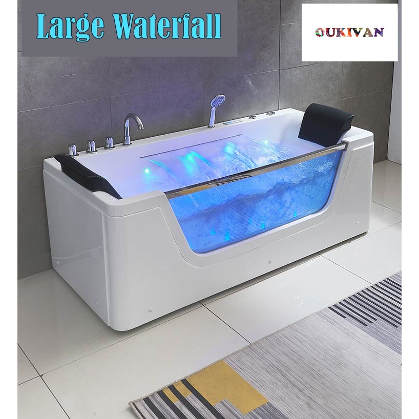 Luxury Bathtub Jacuzzi Large Waterfall Relaxing Spa Keep Warm Bubbles ...