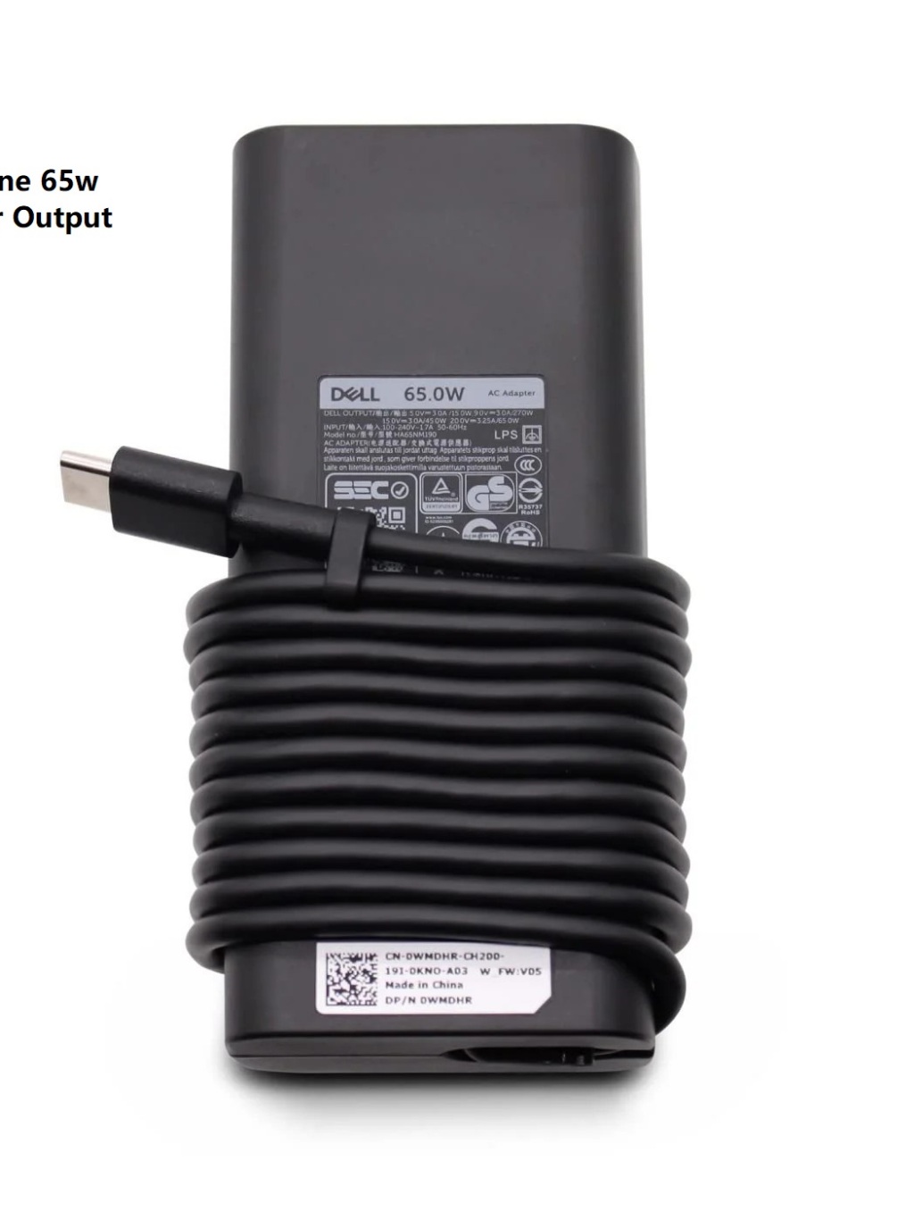 Genuine 65W 20V 3.25A LA65NM190 Dell Laptop Type-C AC Power Adapter ...