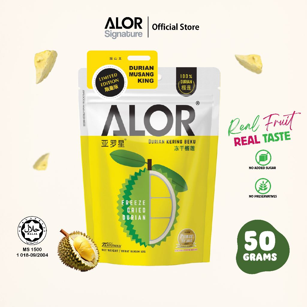 Alor Musang King Durian Kering Beku 50g/ Alor Freeze Dried Musang King ...