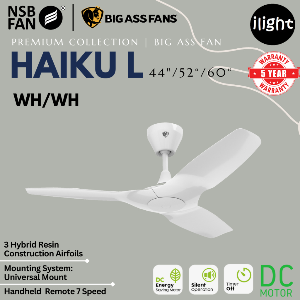 NSB HAIKU FAN X BIG ASS FAN | Haiku L 44 52 60 Inches 3 Hybrid Resin ...
