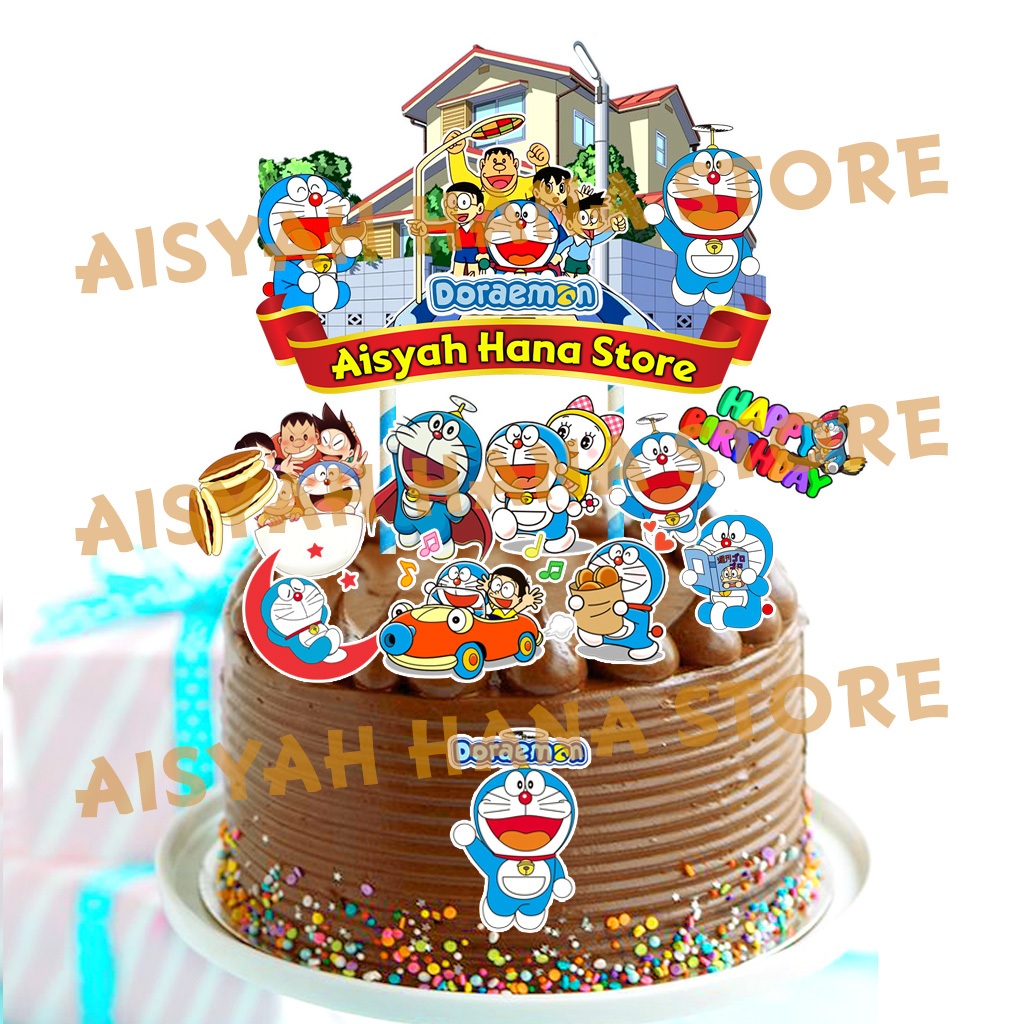 Doraemon Cake & Cupcake Topper Decoration Birthday Party Kek Hiasan ll ...