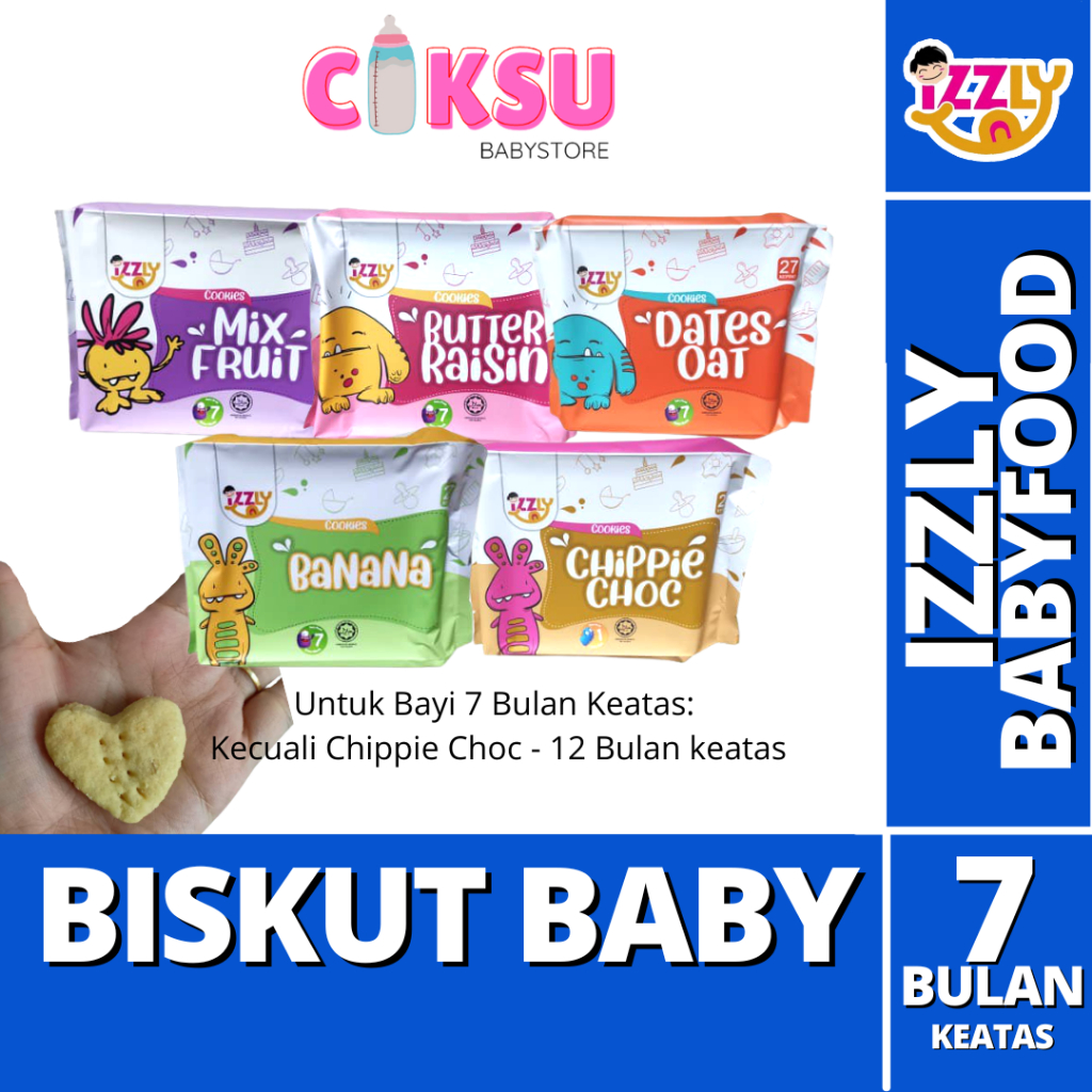 Biskut Baby 7 Bulan keatas 27pcs/ pack Izzly Baby Food Tanpa Garam Gula ...