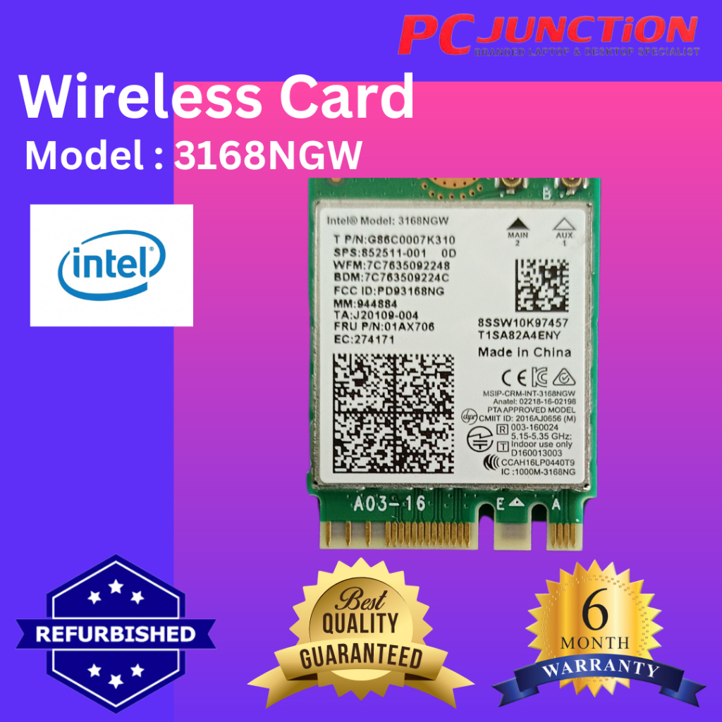 Intel® Dual Band Wireless-AC 3168 3168NGW Wireless Card | Shopee Malaysia