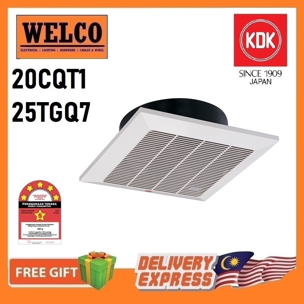 KDK CEILING MOUNTED EXHAUST/VENTILATING FAN 8"/20CM & 10"/25CM [20CQT1 ...