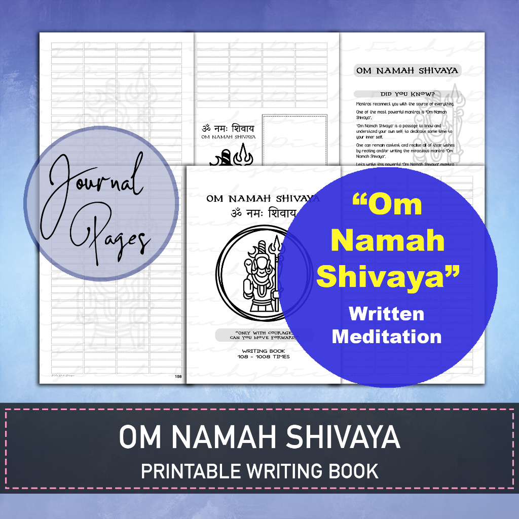 FuchsDich Printable Om Namah Shivaya Writing Book | PDF Digital ...
