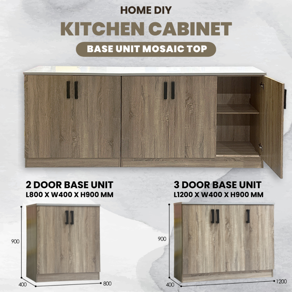 HomeDIY SABAH Kitchen Base Uni | Kitchen Cabinet | Base Unit | Oak With Top Mosaic | FNM ...