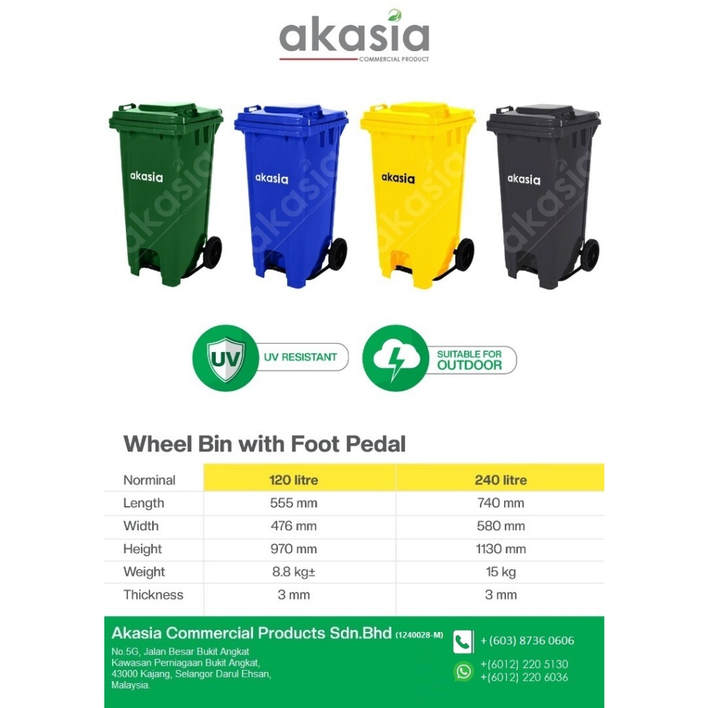 Step On Bins / Foot Operated Mobile Garbage Bins / Foot Pedal Dustbin ...