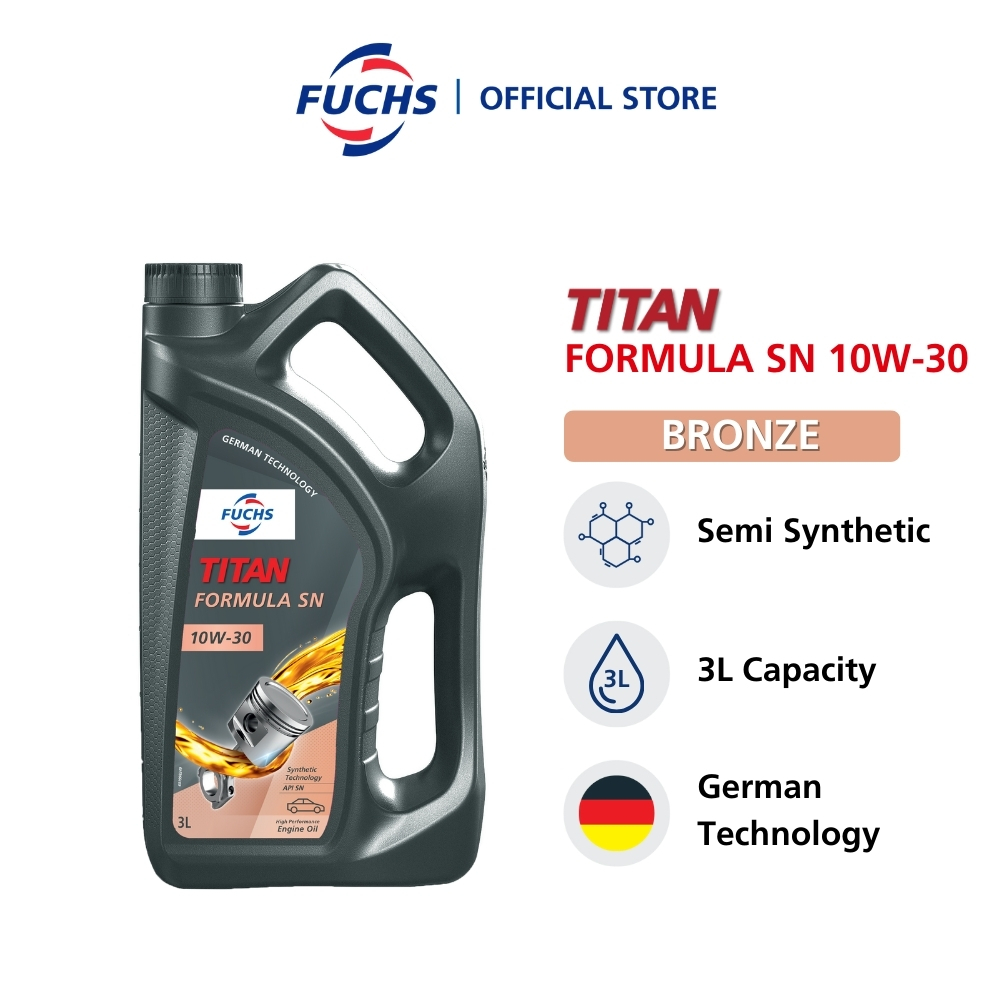 Titan Formula SN SAE 10W30 Semi Synthetic Engine Oil 3L Automotive Car ...