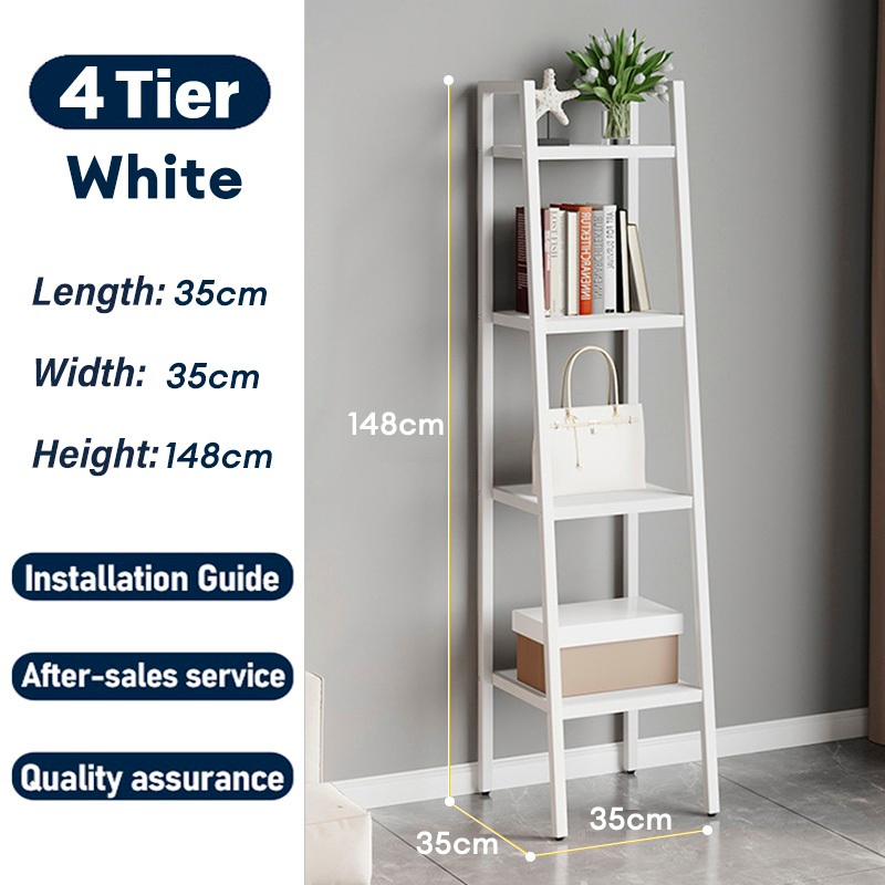 Lerberg 4 Tier Multipurpose Shelf Shelves Storage Rack Metal Bookshelf ...