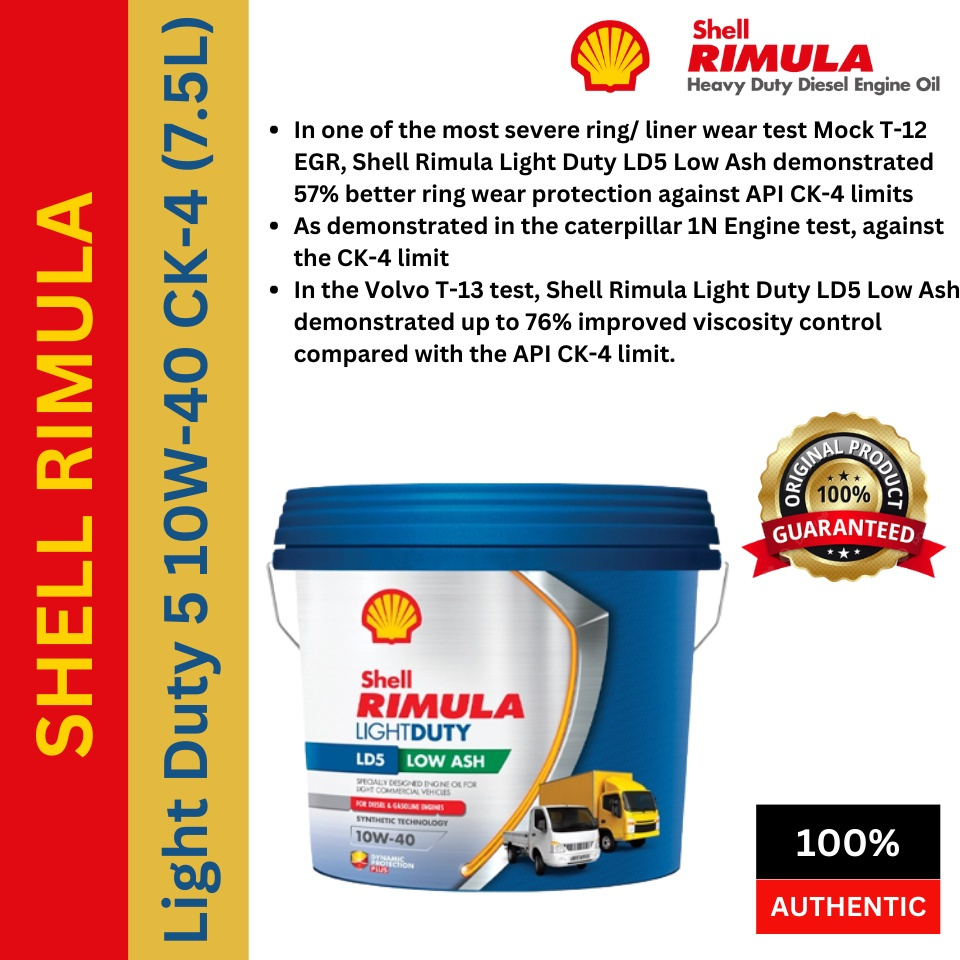 550052591 Rimula Light Duty 5 10W-40 CK-4 (7.5L) | Shopee Malaysia