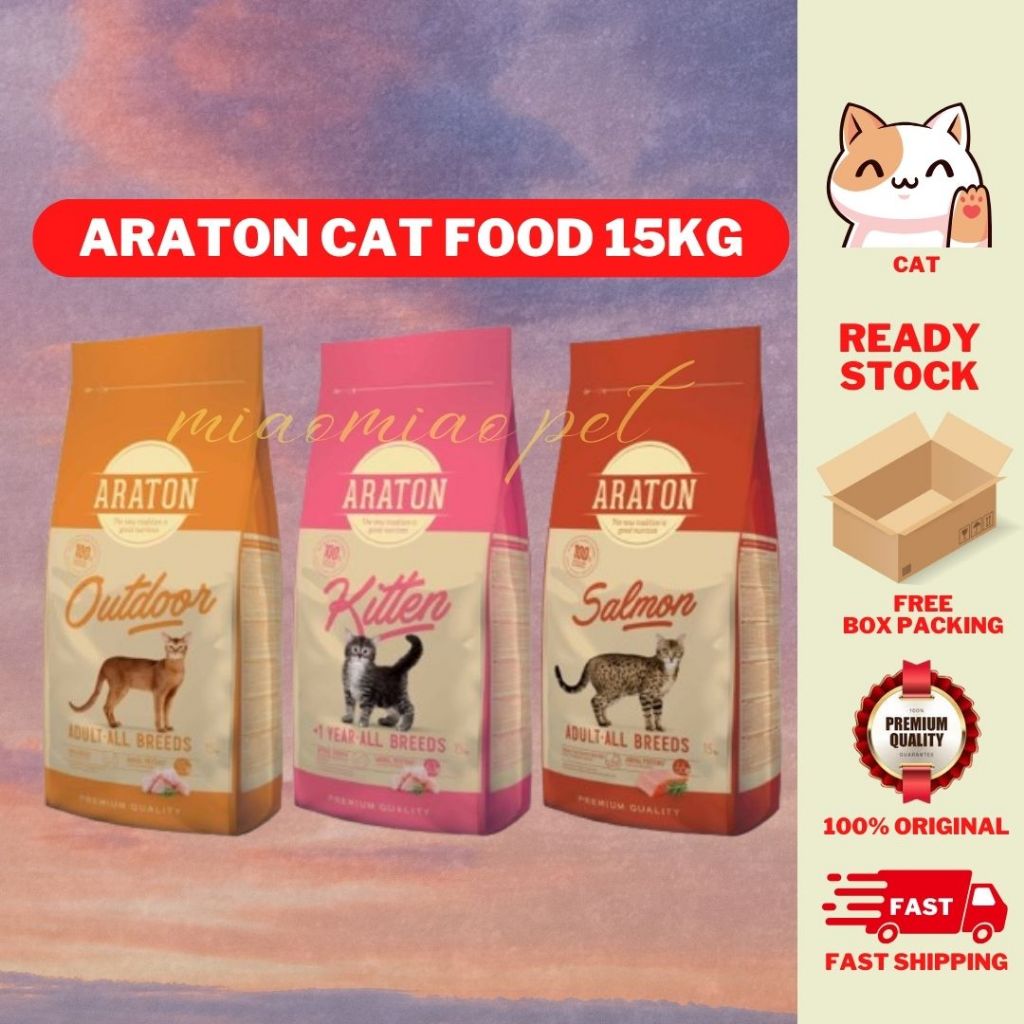 Araton Cat Food (15kg) Kitten / Outdoor / Salmon Adult （READY STOCK ...