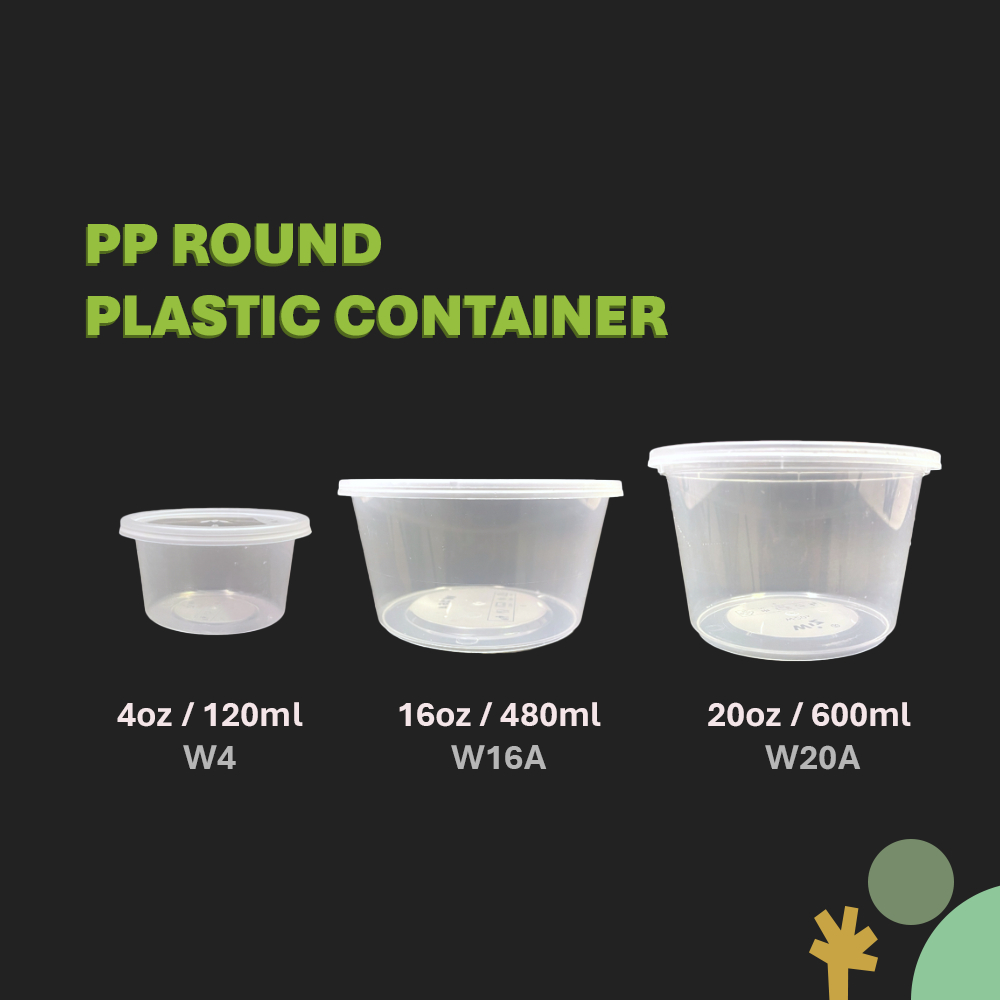50-100pcs PP Round Plastic Container + Lid | Bekas Makanan Plastik ...