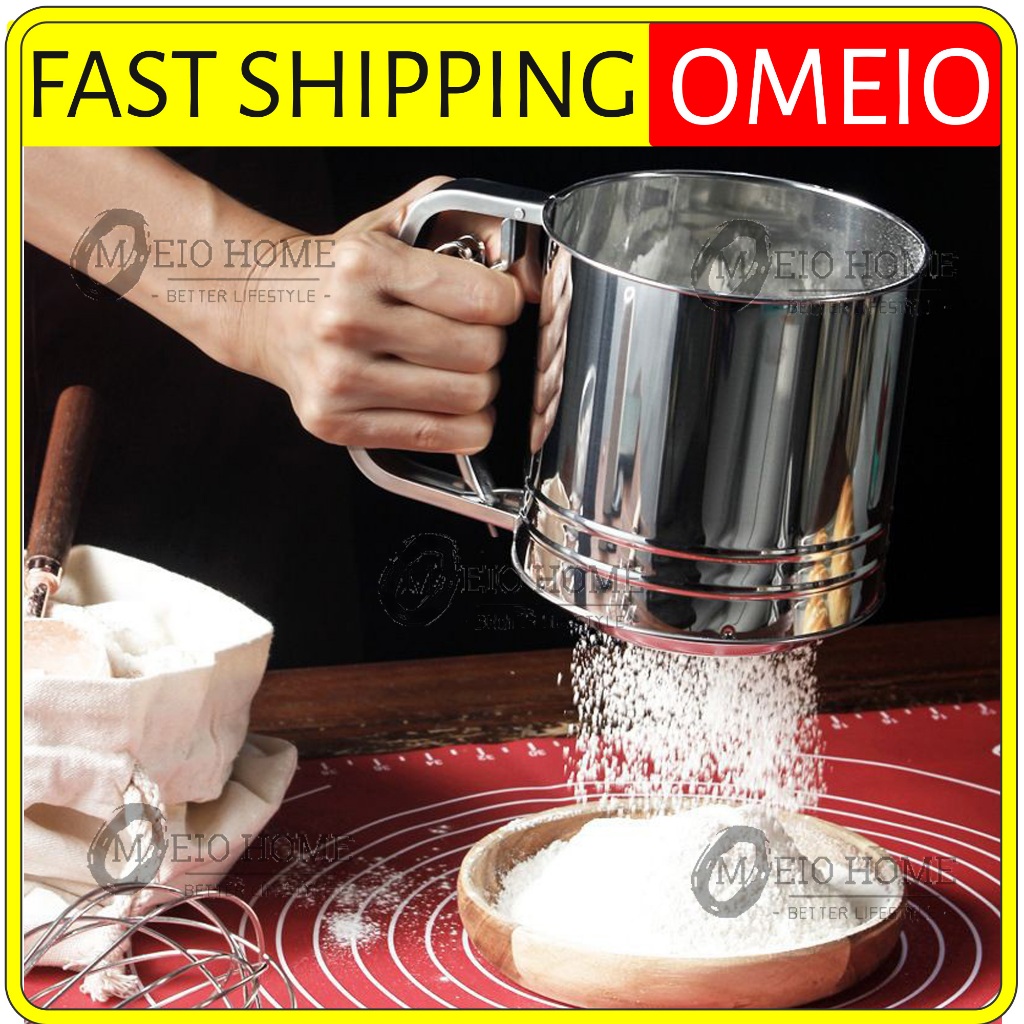 Flour Strainer Baking Stainless Steel Shaker Flour Powder Sieve Filter ...