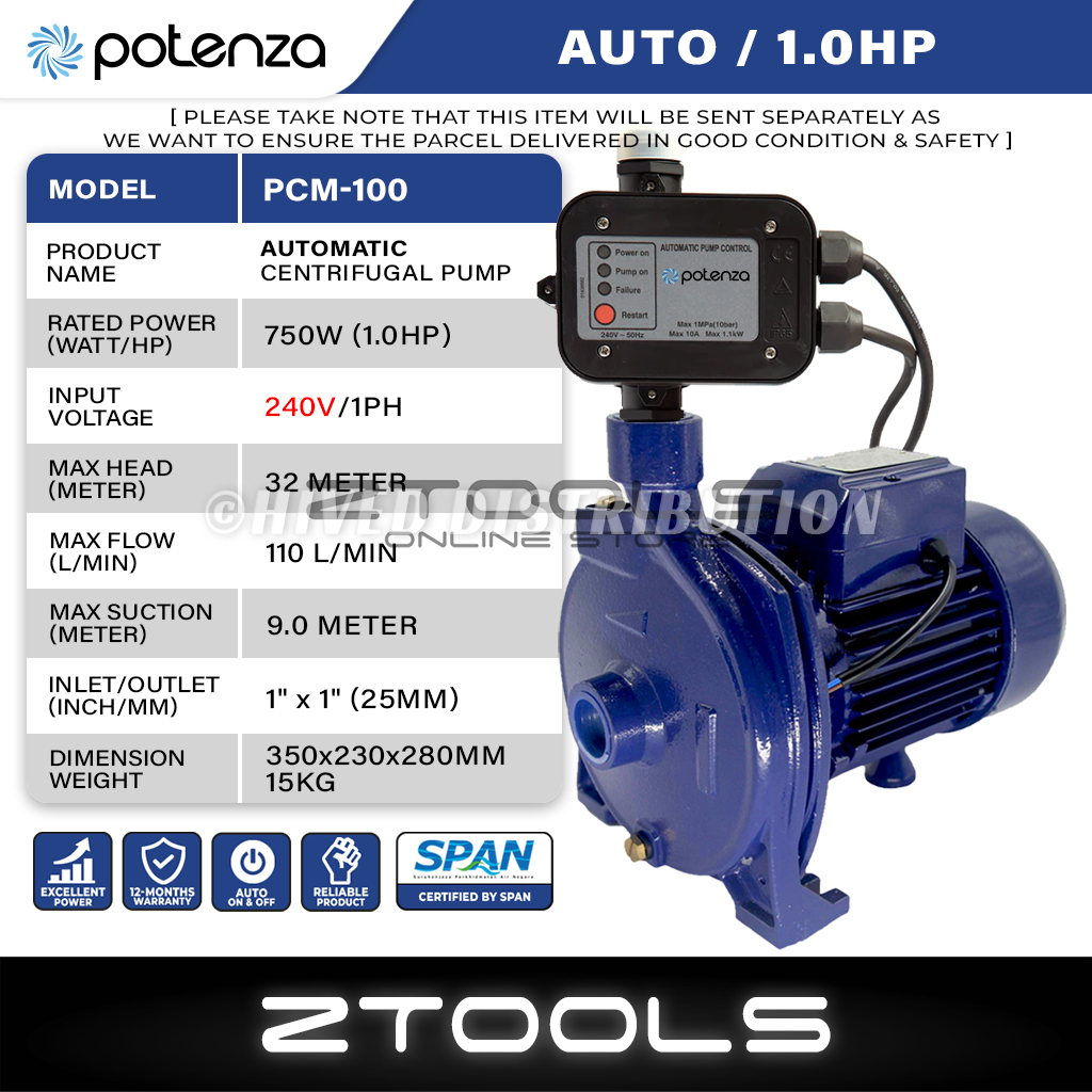 SHIMGE CPM Automatic Centrifugal Water Pump 1HP Pam Air Kebun Pam Air ...