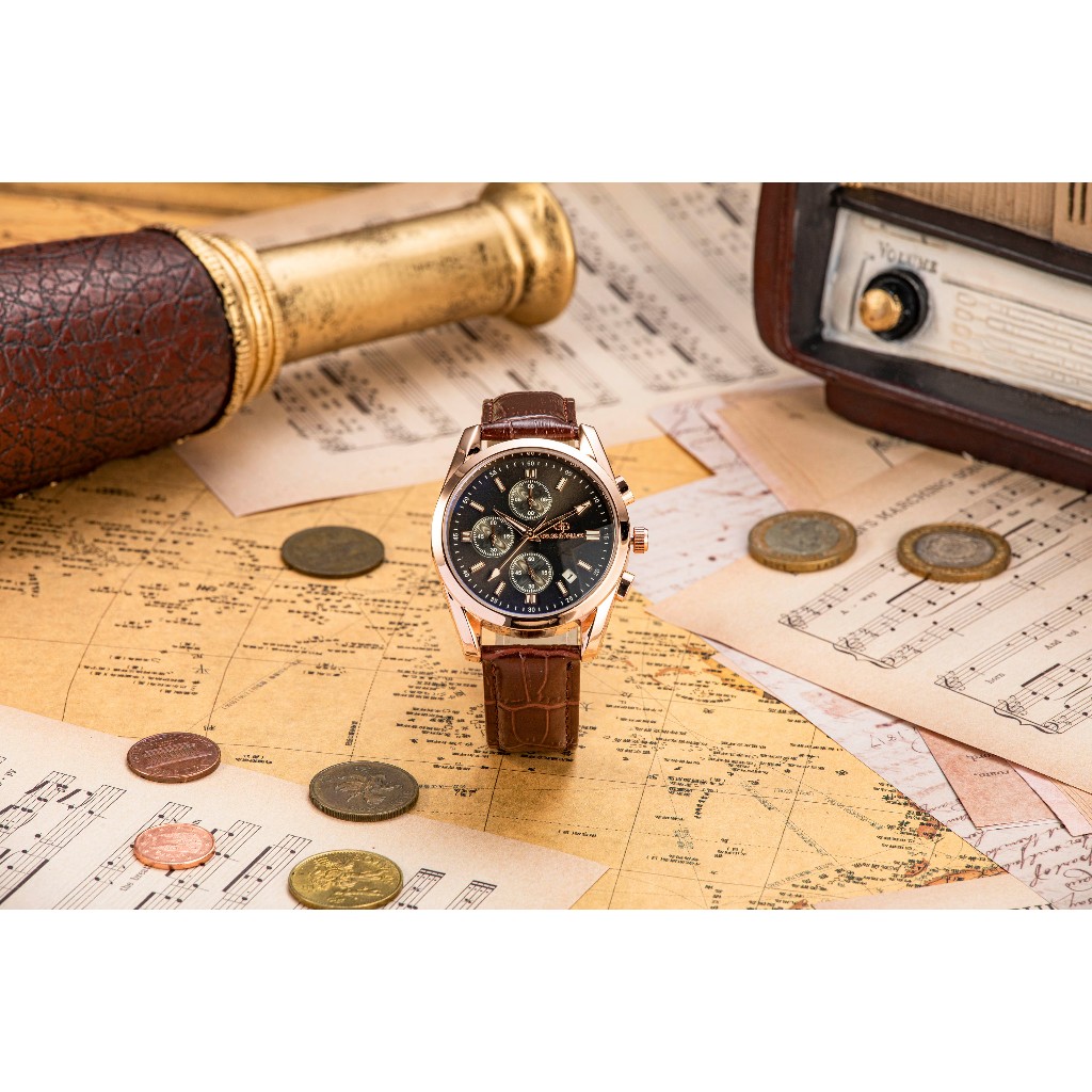 DELOS & PALLAS Multifunctional three-eye six-pin sports chronograph men ...