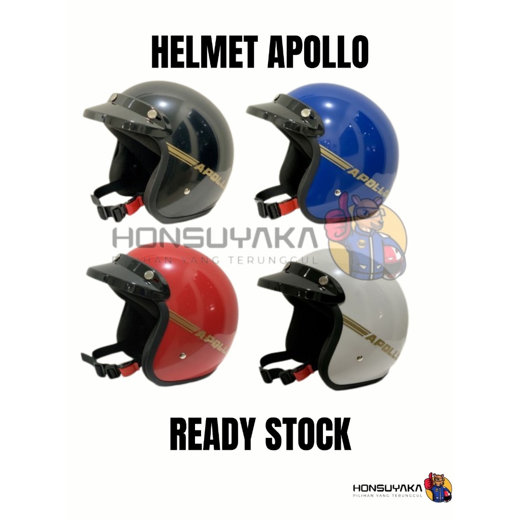 HELMET APOLLO WITH/WITHOUT VISOR READY STOCK | Shopee Malaysia