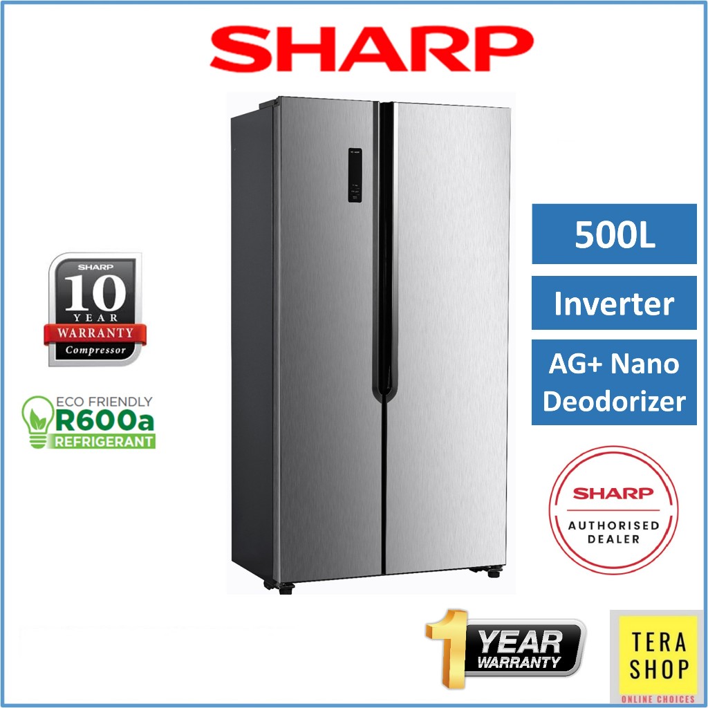 Sharp SJX508MS Side by Side Refrigerator 500L Fridge Peti Sejuk ...