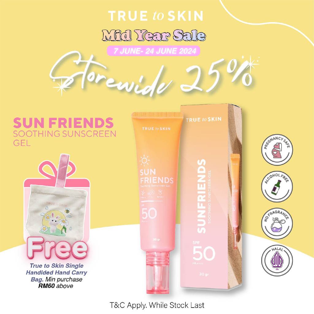 True to Skin Sun Friends Soothing Sunscreen Gel SPF 50 PA++++ (30g ...