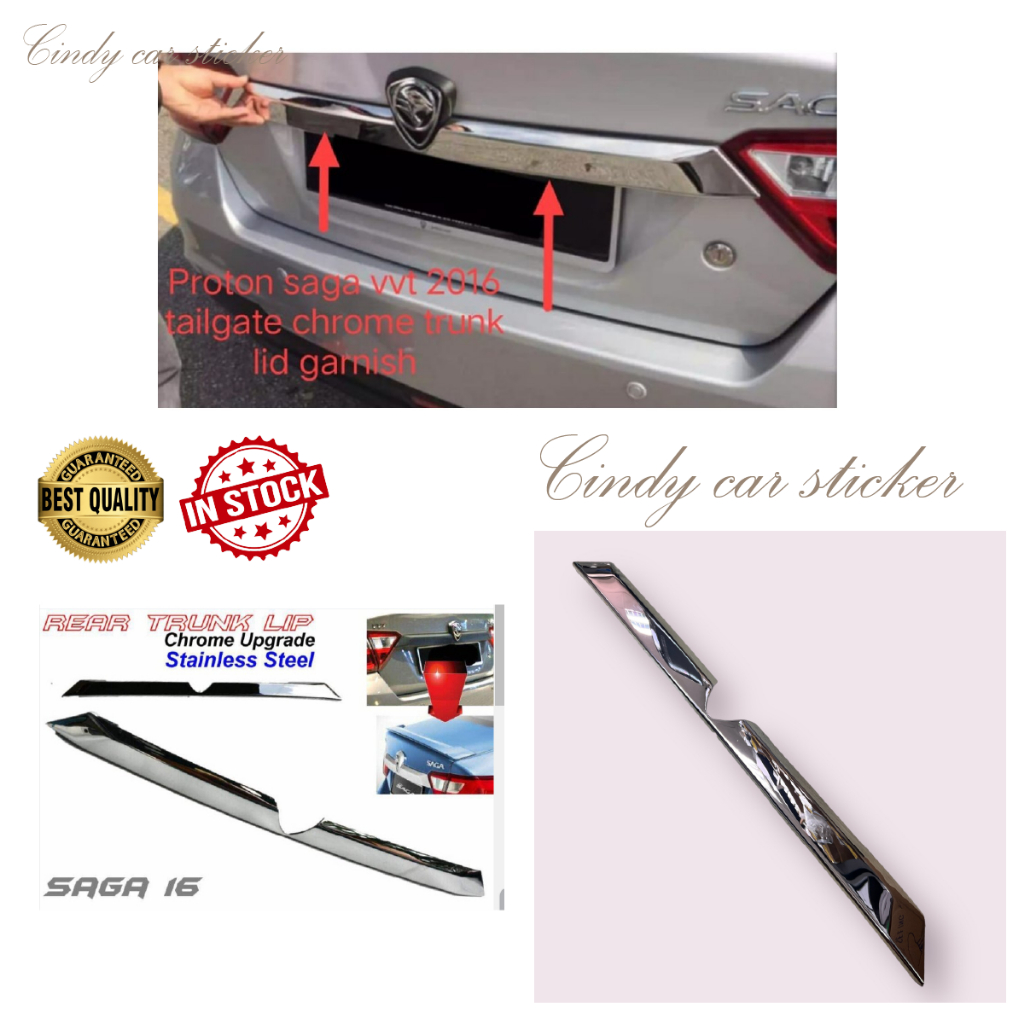 Proton Saga VVT 2016 Above Stainless Steel Chrome Upgrade Rear Trunk ...