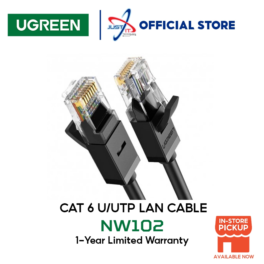 UGREEN NW102 CAT 6 U/UTP LAN CABLE - BLACK ( 1m / 2m / 3m / 5m / 10m / 15m / 20m ) | Shopee Malaysia