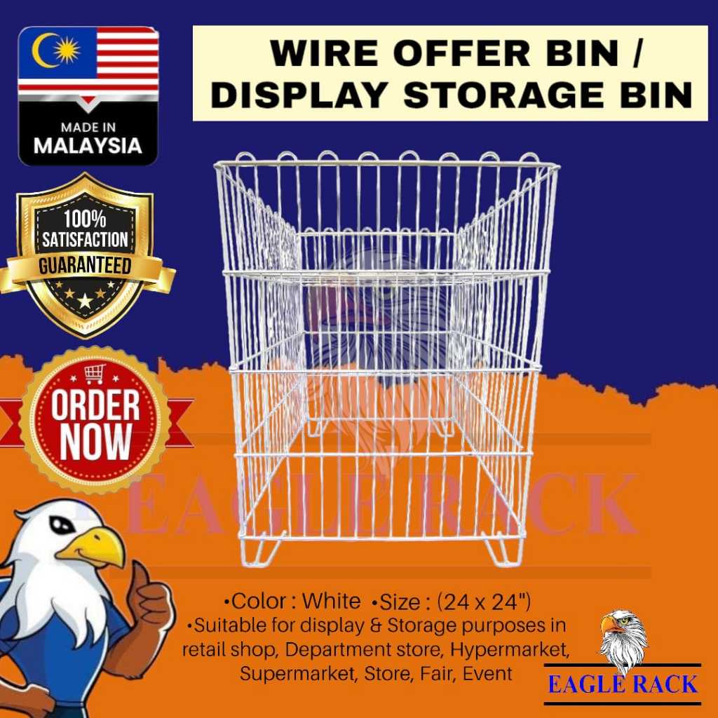 Dump Bin / Wire Offer Bin / Display Storage Bin / Multipurpose Bin (2ft ...
