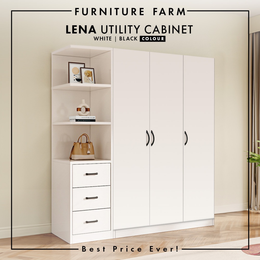 F&F : Lena Seating Corner Cabinet / almari baju / wardrobe /almari ...