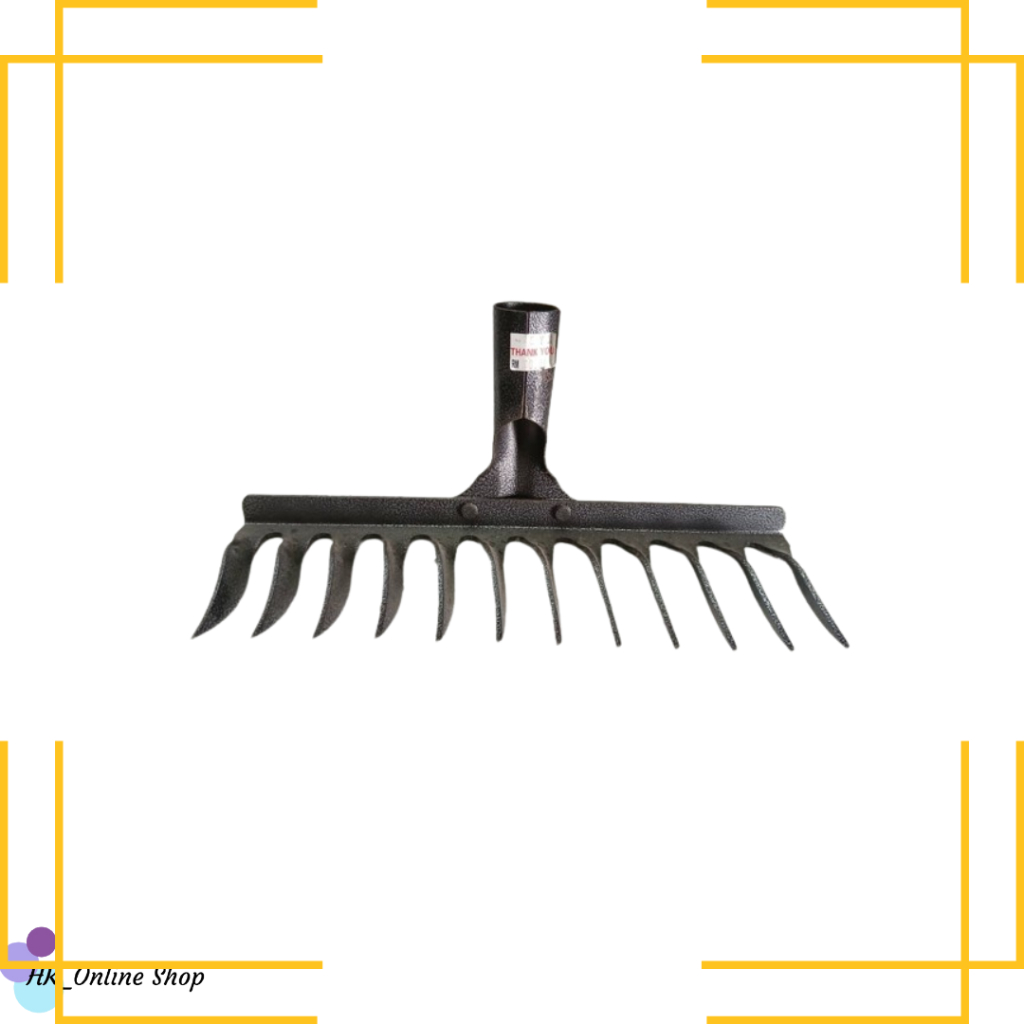 12T Black Steel Garden Rake | Cakar Rumput Besi Hitam | Shopee Malaysia