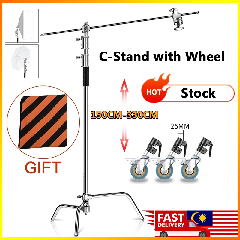 330cm C-Stand Rotatable Anti-slip Stainless Steel Light Stand Backdrop ...