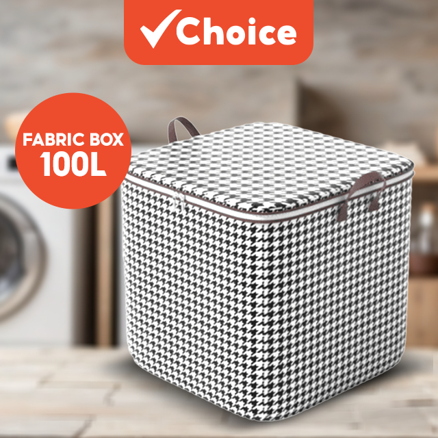 [Shopee Choice] 100L Fabric Storage Boxes with Lids Clothes Container ...