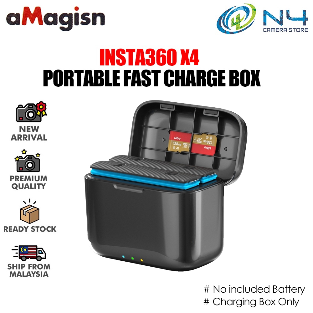 aMagisn Insta360 X4 Battery Fast Charging Box 360 Storage 360X4 Sports ...