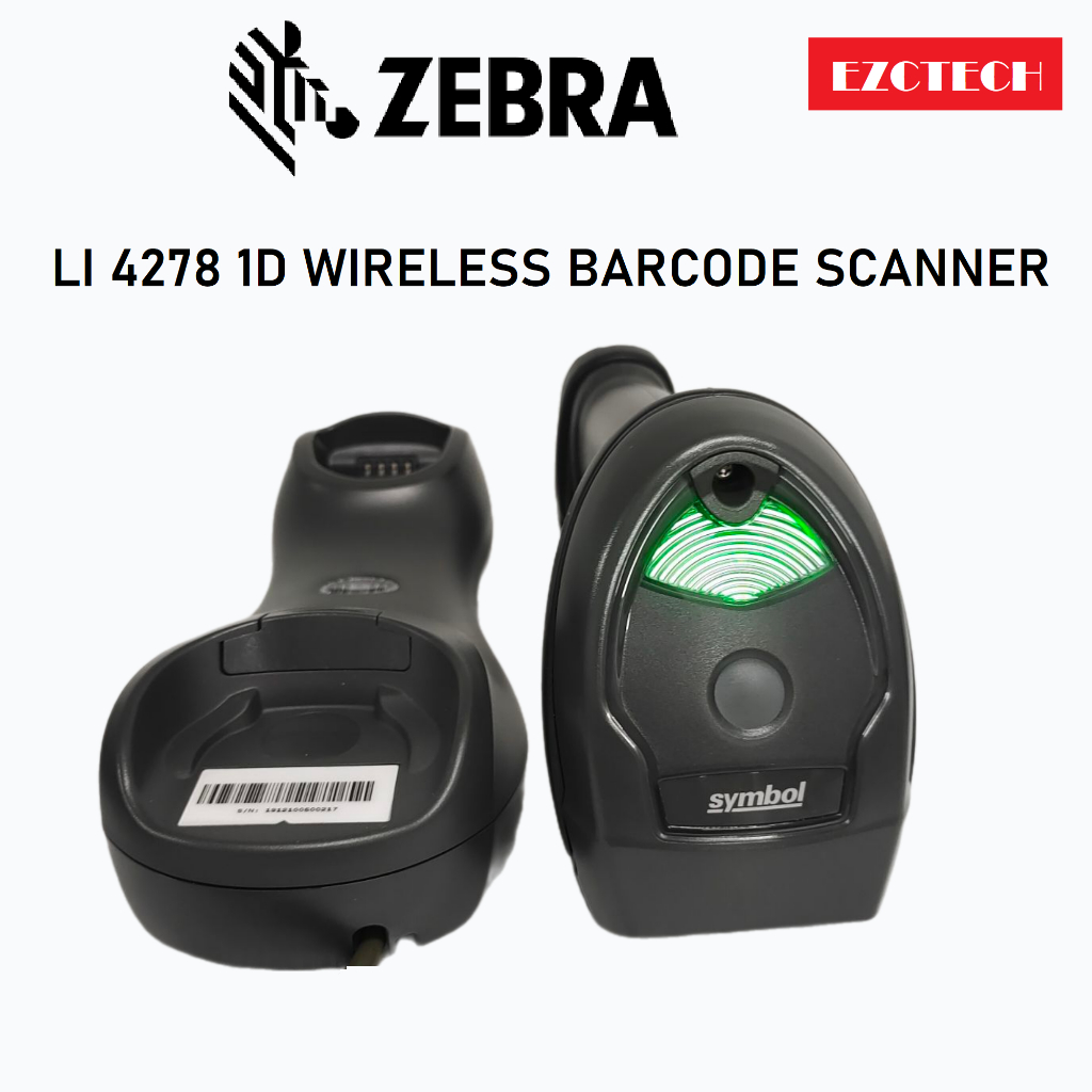Zebra Symbol Li4278 Wireless 1D / Mobile 1D Barcode Scanner | Shopee ...