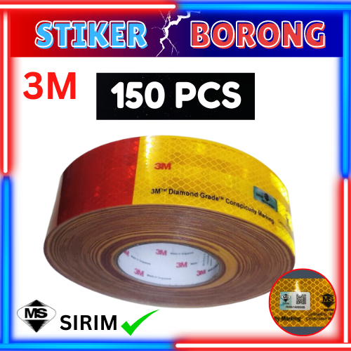 (1 ROLL 150 PCS) 3M Side Marking Reflective Sticker SIRIM Approved TYPE ...