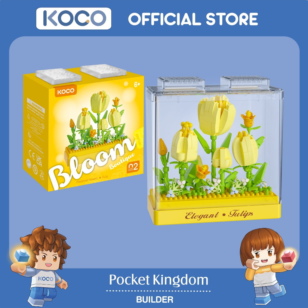 KOCO Preserved Fresh Flower Tulip With Case 295pcs (KC02083) Micro Mini ...