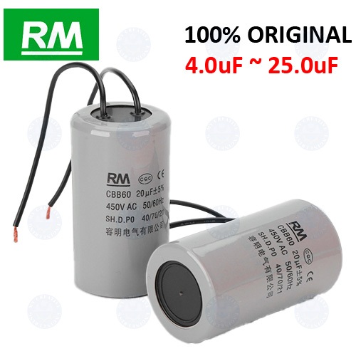 RM Capacitor CBB60 450VAC 4.0 ~ 25.0 uF Kapasitor Suitable for Pump ...