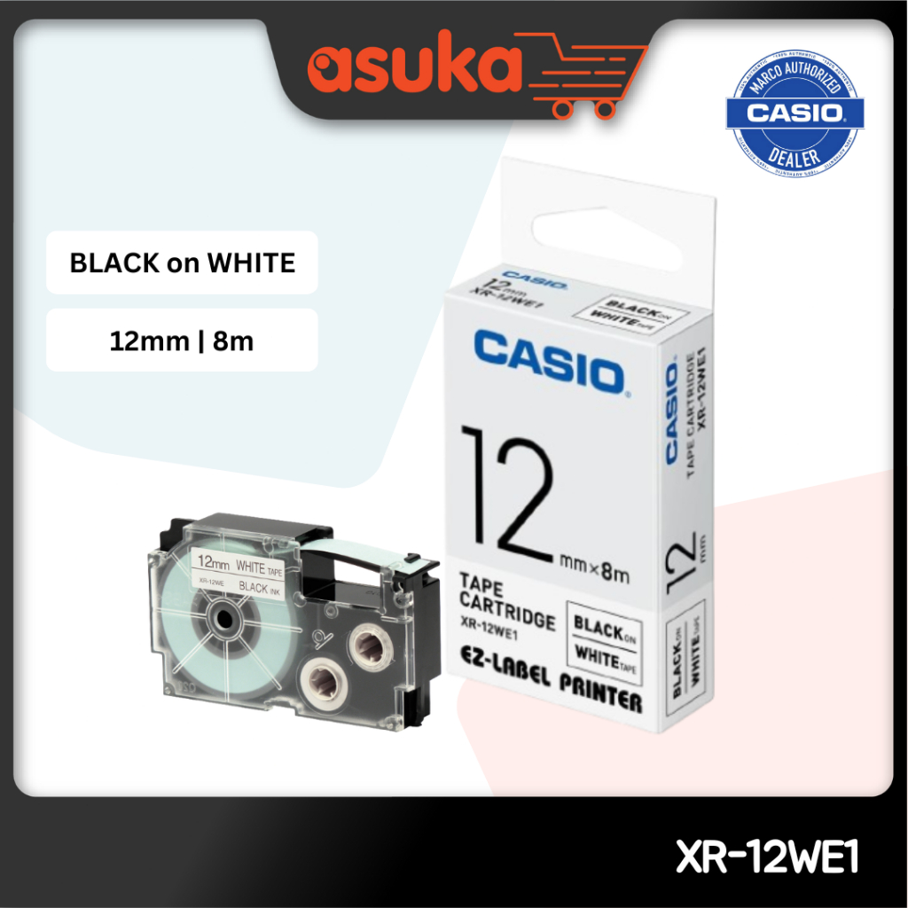 [ORIGINAL] Casio XR-12 12mm EZ-label Tape Cartridge / Optional XR-12X1 ...
