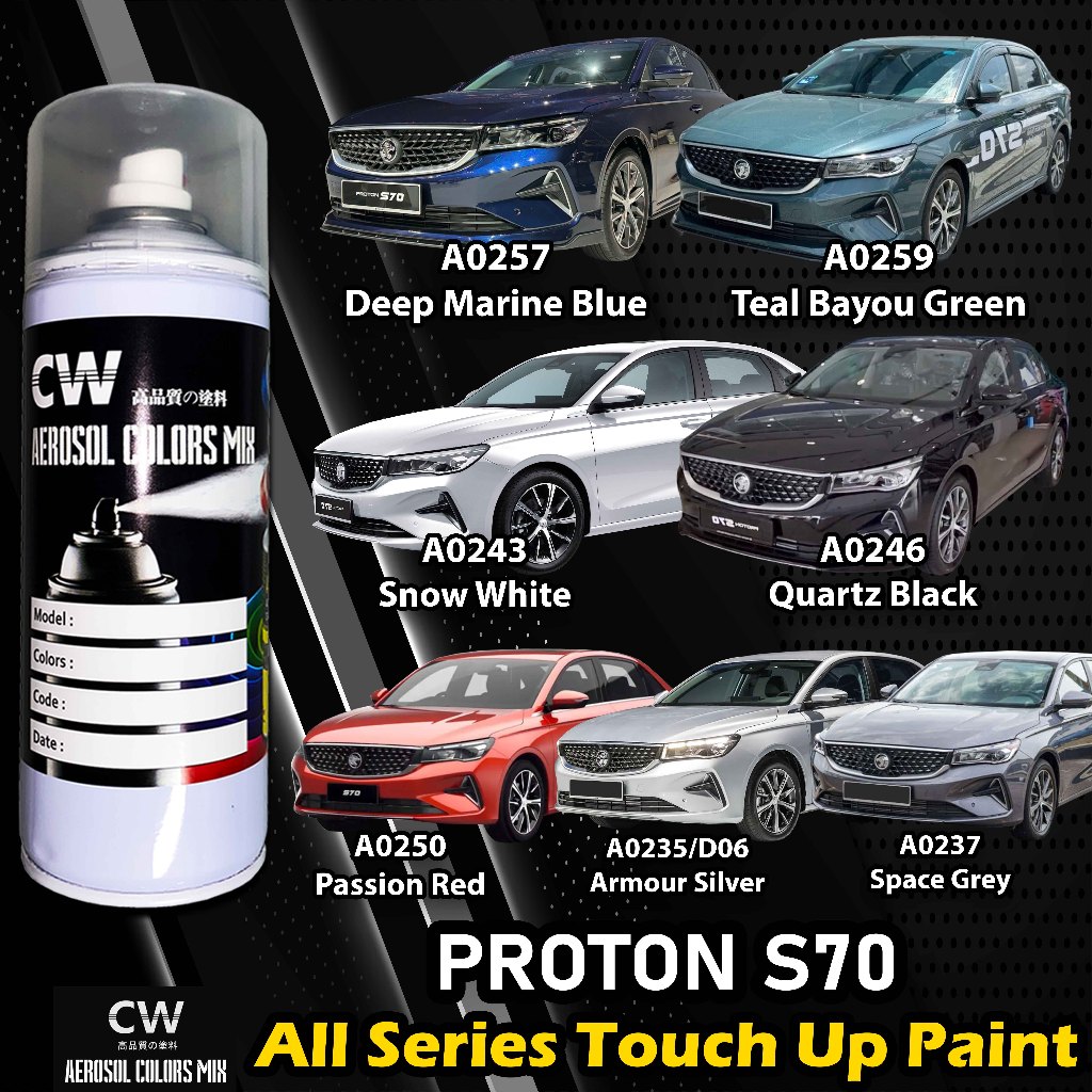 [ Proton S70 Touch Up Paint All Colors ] Aikka DIY Aerosol Spray Bottle ...