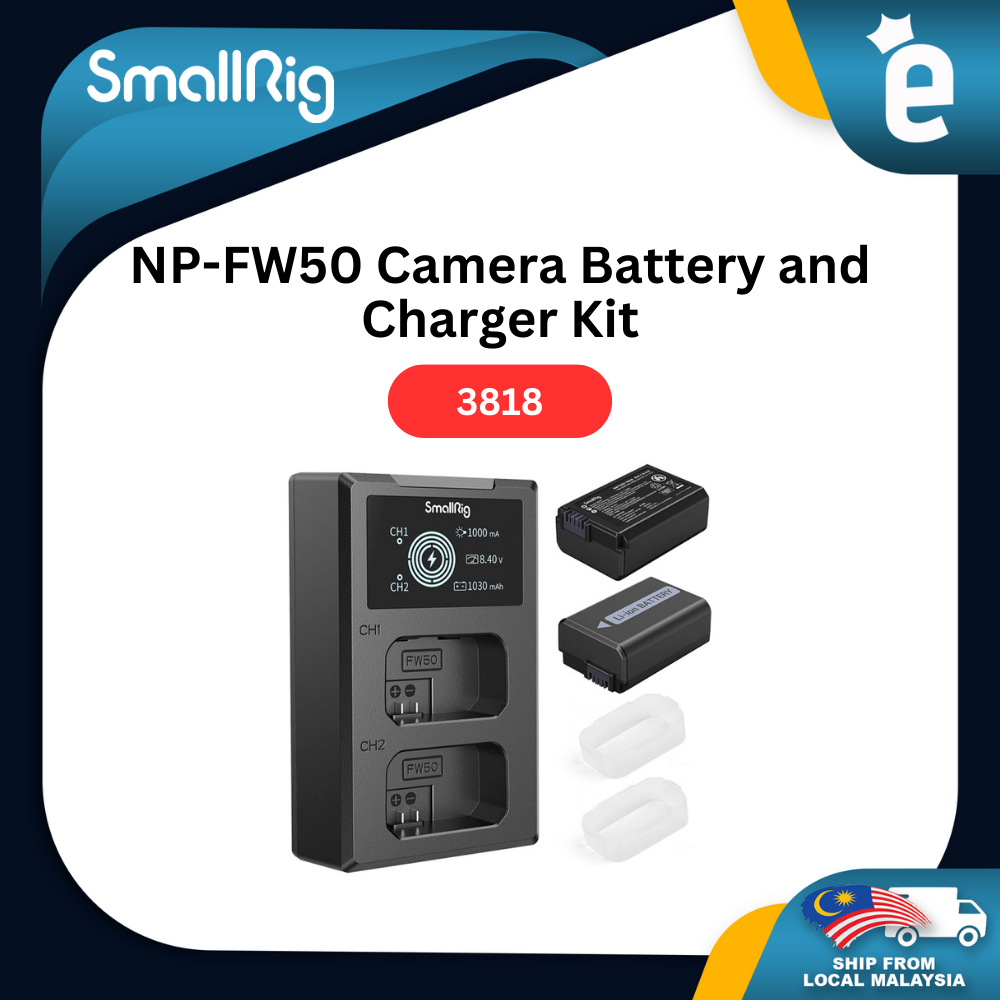 SmallRig NP-FW50 Battery Charger Set for Sony NP-FW50 Battery, Double ...