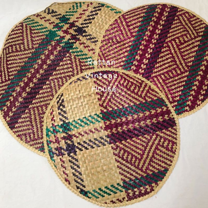 (Rattanvintage)🔥Tikar Mengkuang Bulat | Warna Tikar | Tikar Lantai ...