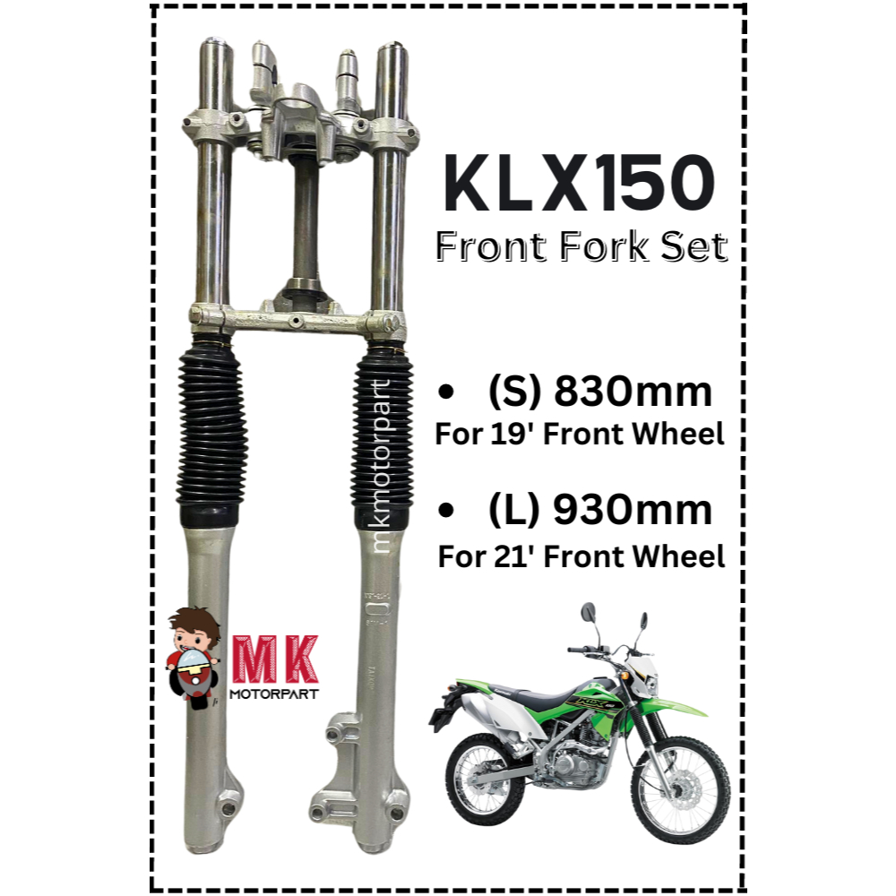 Kawasaki KLX 150 Front Fork Set / 830mm 930mm KLX150 Fork Tube / * Disc Brake * FORK OUTER PNP ...