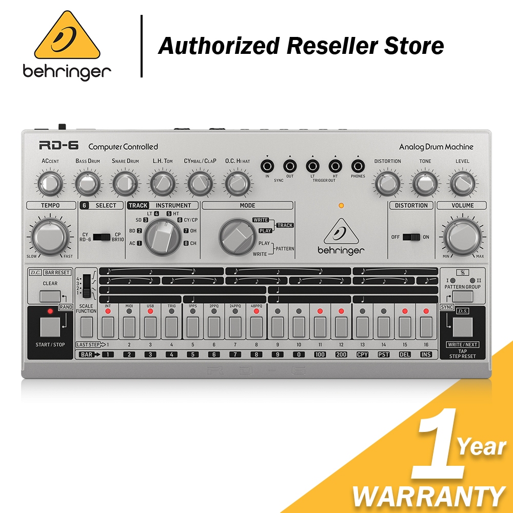 Behringer RD-6-SR Analog Drum Machine - Silver (RD-6 / RD6) | Shopee ...