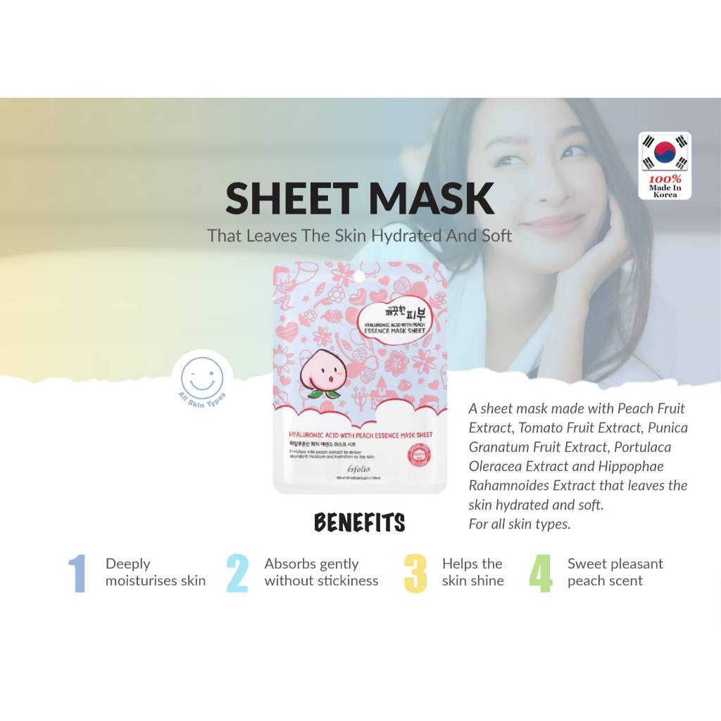Magicboo Esfolio Pure Skin Hyaluronic Acid Essence Mask (10 pcs/ box ...
