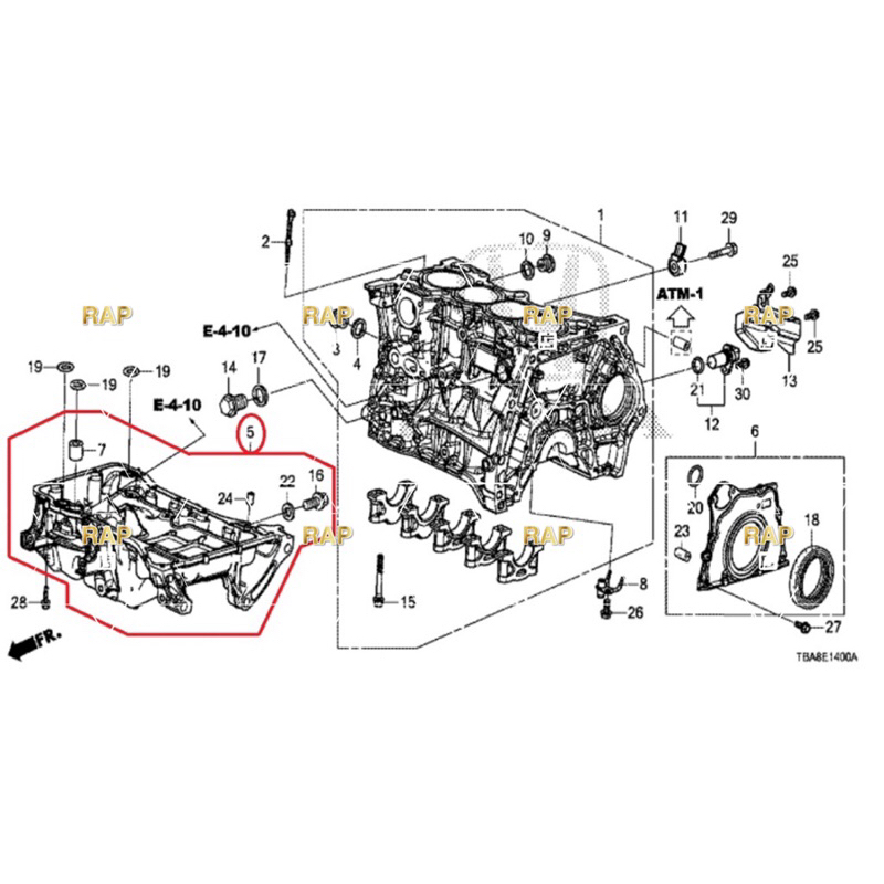 HONDA CIVIC FC/TEA/TBA 1.5 TURBO ENGINE OIL PAN ORIGINAL | Shopee Malaysia