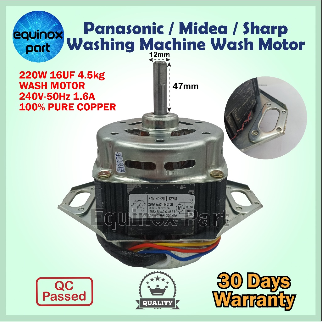 PANASONIC MIDEA SHARP 220W 16UF Washing Machine Wash Motor | Shopee ...