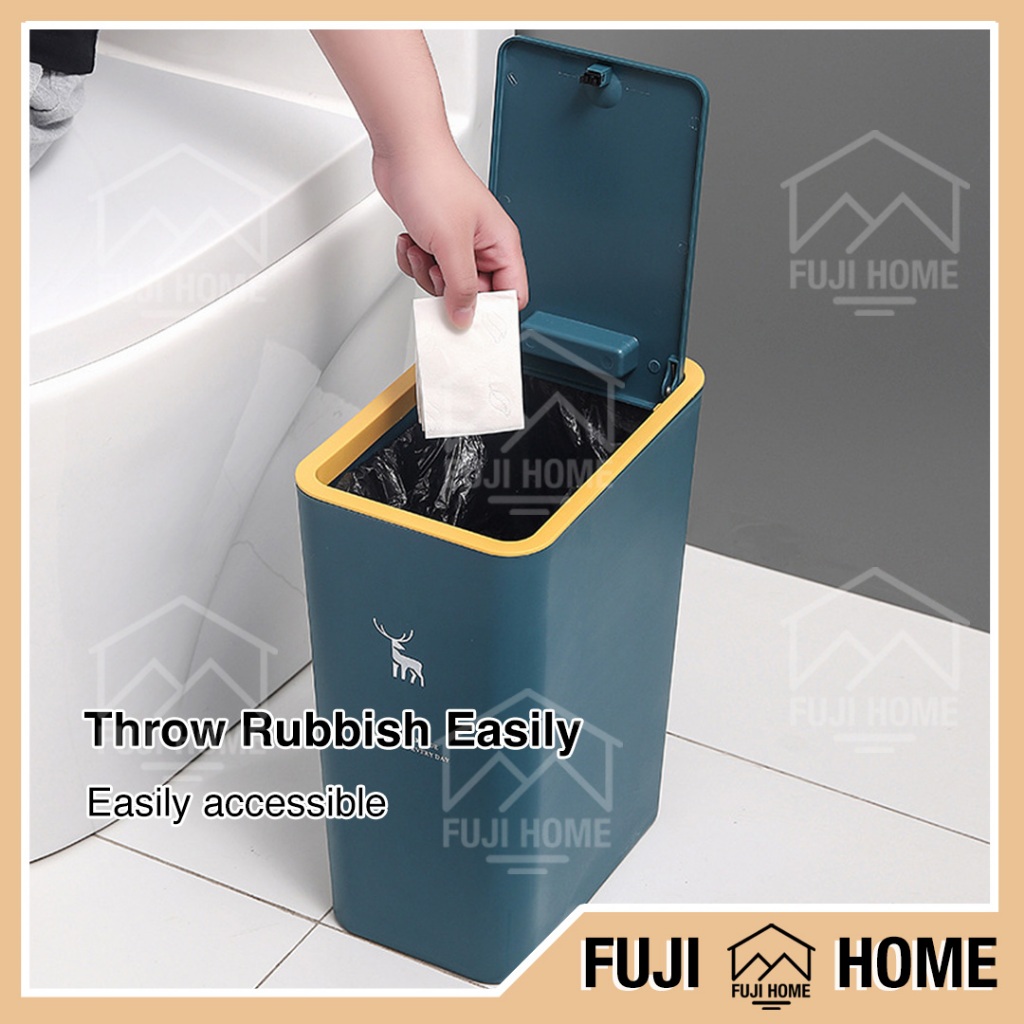 🏠READY STOCK🏠 10/ 15L Rubbish Bin Kitchen Bathroom Toilet Trash Can ...