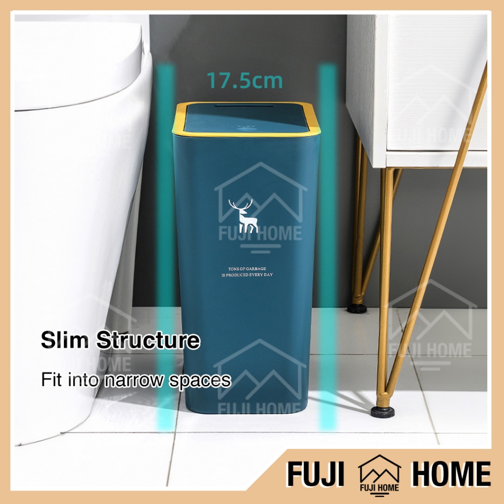 🏠READY STOCK🏠 10/ 15L Rubbish Bin Kitchen Bathroom Toilet Trash Can ...
